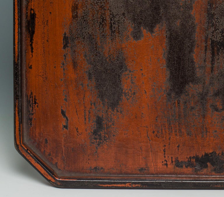 Japanese Negoro Lacquer Tray 'Oshiki', 16th Century For Sale at 1stDibs