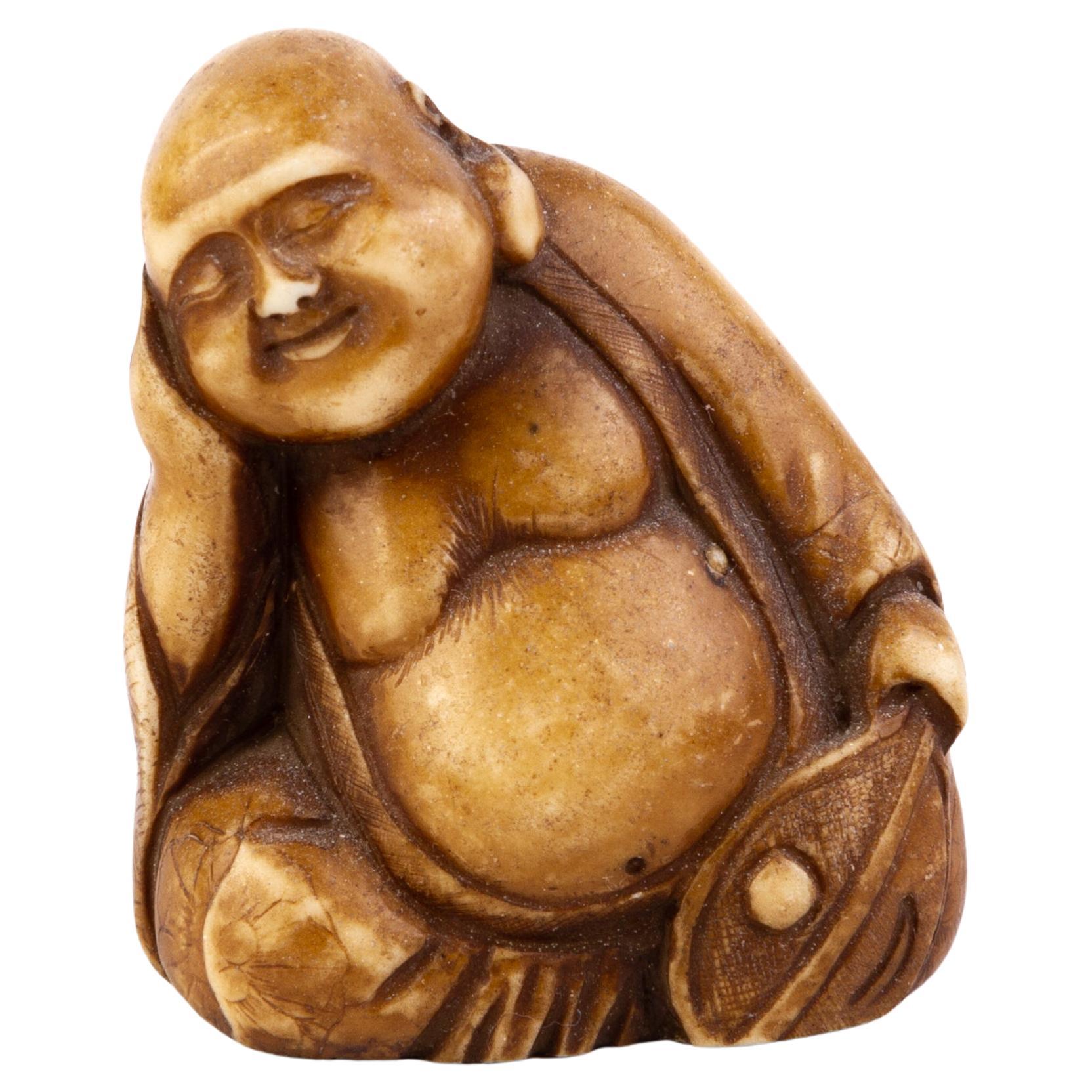 Japanese Netsuke Inro Sleeping Buddha For Sale at 1stDibs