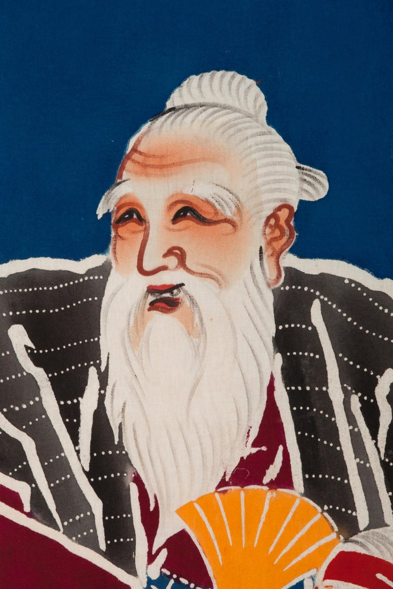 Japanese "Nobori" Boys Day Resist-Dyed Cotton Banner For Sale at 1stDibs