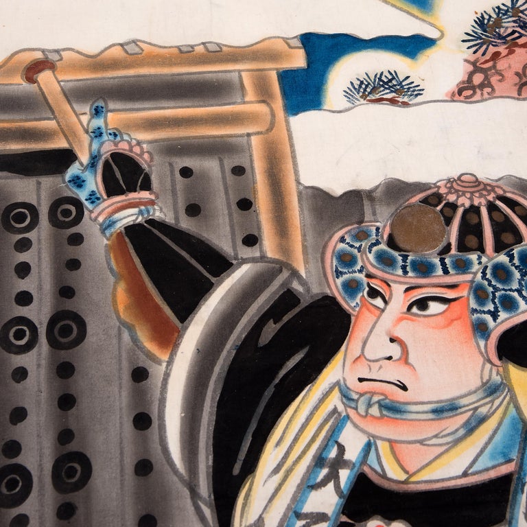 Japanese Nobori Samurai Banner Textile at 1stDibs