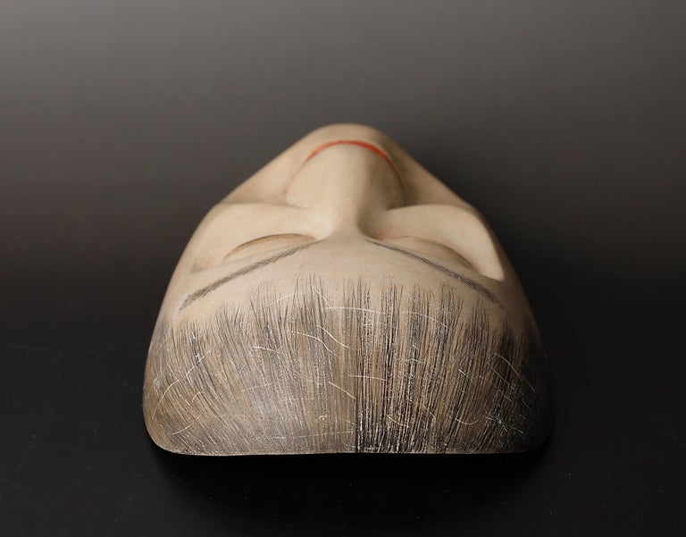 Japanese Noh Mask Depicting Yoroboshi 'Blind Monk' Character Signed by ...