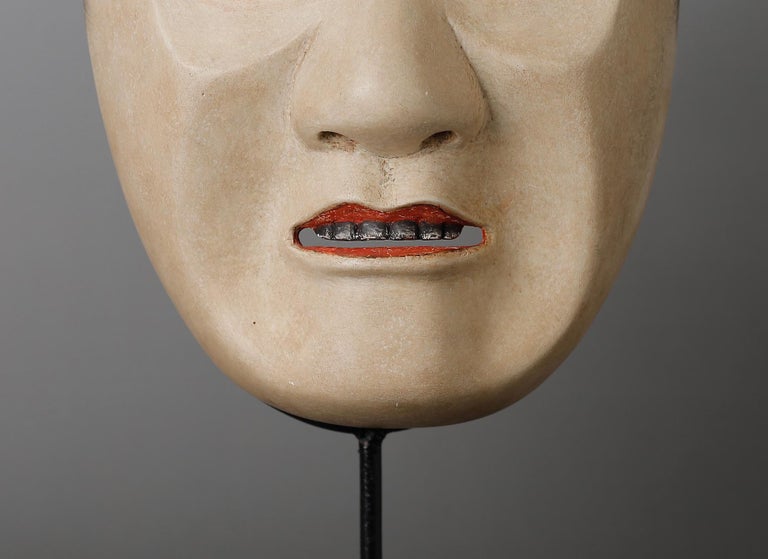 Japanese Noh Mask Depicting Yoroboshi 'Blind Monk' Character Signed by ...