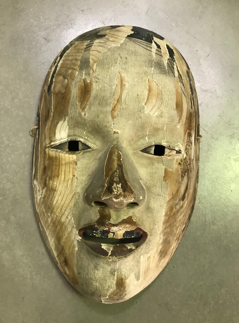 Japanese Okame Ko-Omote Noh Theater Mask Edo Period at 1stDibs