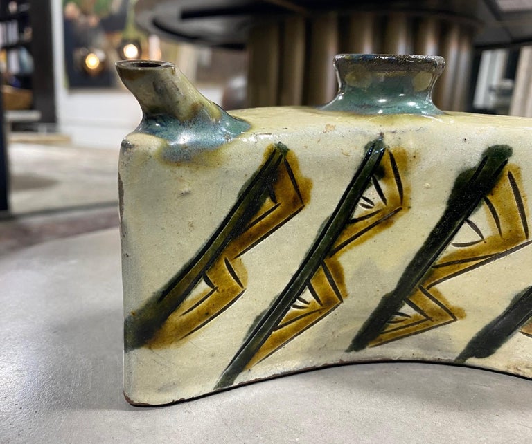 Japanese Okinawa Ceramic Showa Period Awamori Sake Pottery Dachibin Hip ...