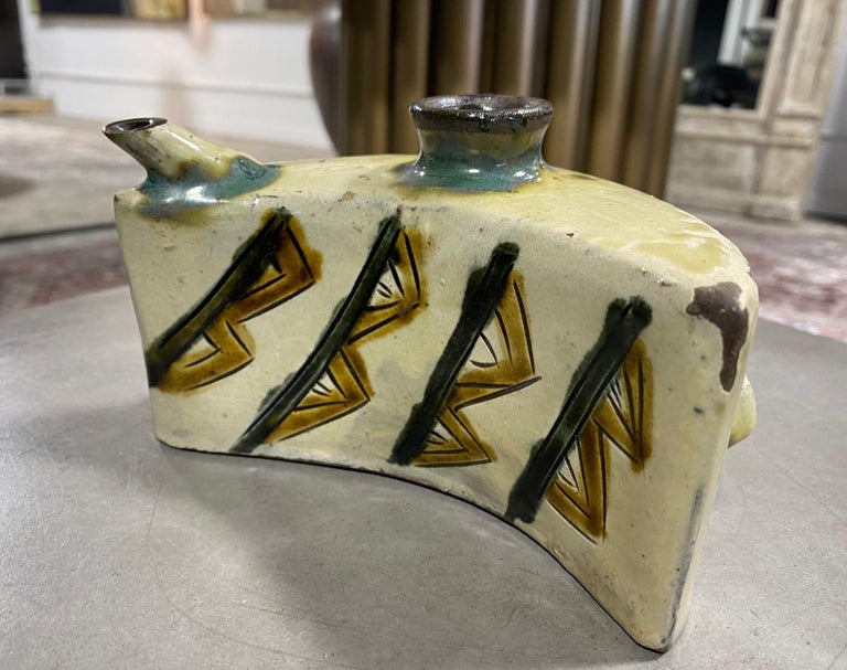 Japanese Okinawa Ceramic Showa Period Awamori Sake Pottery Dachibin Hip ...