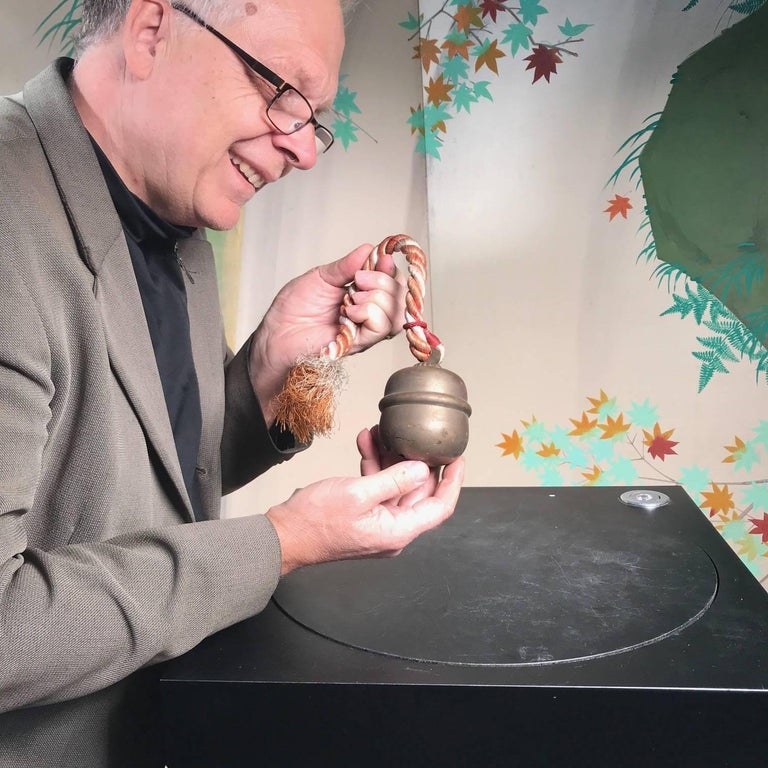 Japanese Old Hand Cast Shinto Suzu Temple Bell with Original Rope ...