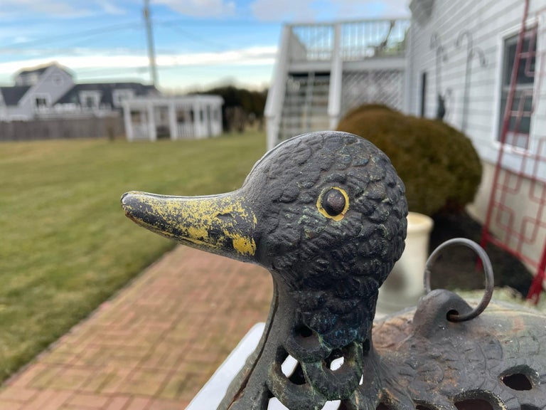 Japanese Old Hand Painted Swimming Mallard Duck Lighting Lantern at 1stDibs