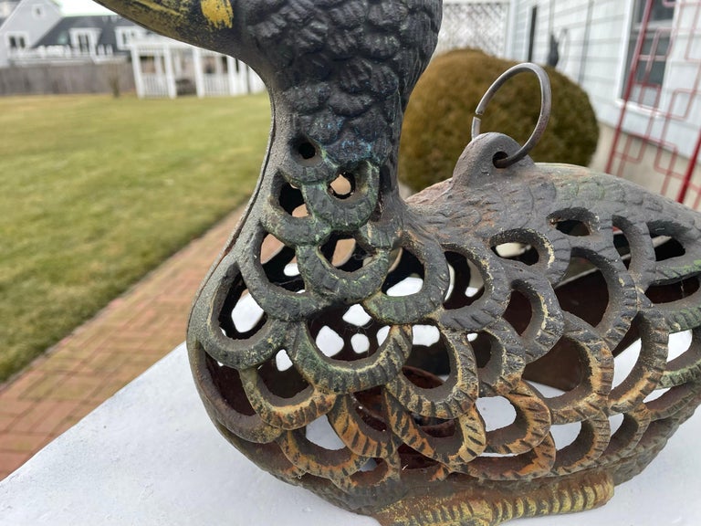 Japanese Old Hand Painted Swimming Mallard Duck Lighting Lantern at 1stDibs