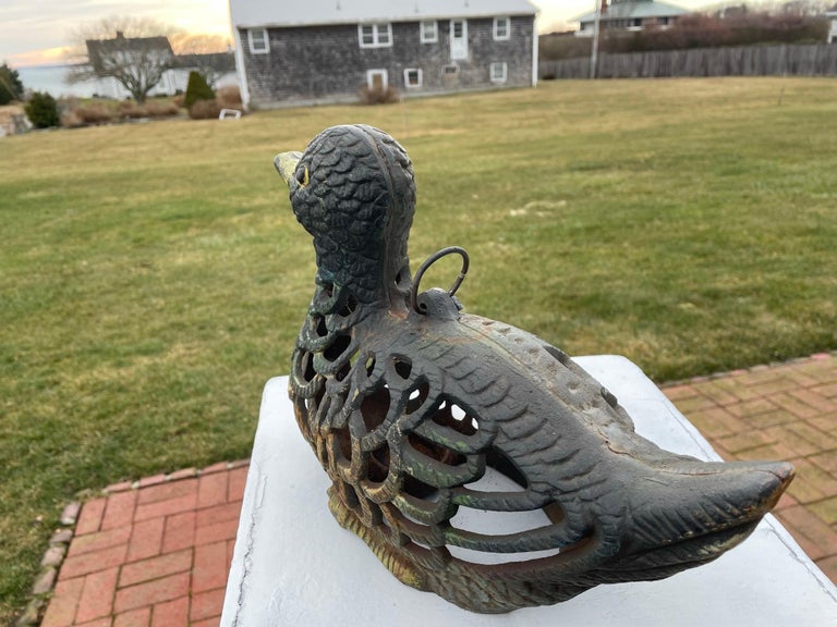 Japanese Old Hand Painted Swimming Mallard Duck Lighting Lantern at 1stDibs