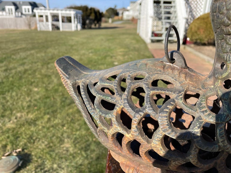 Japanese Old Hand Painted Swimming Mallard Duck Lighting Lantern at 1stDibs