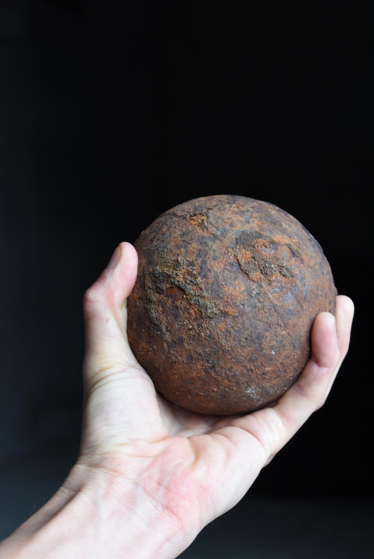 Japanese Old Iron Ball 1940s-1970s/Figurine Steel Object Wabi-Sabi Art ...