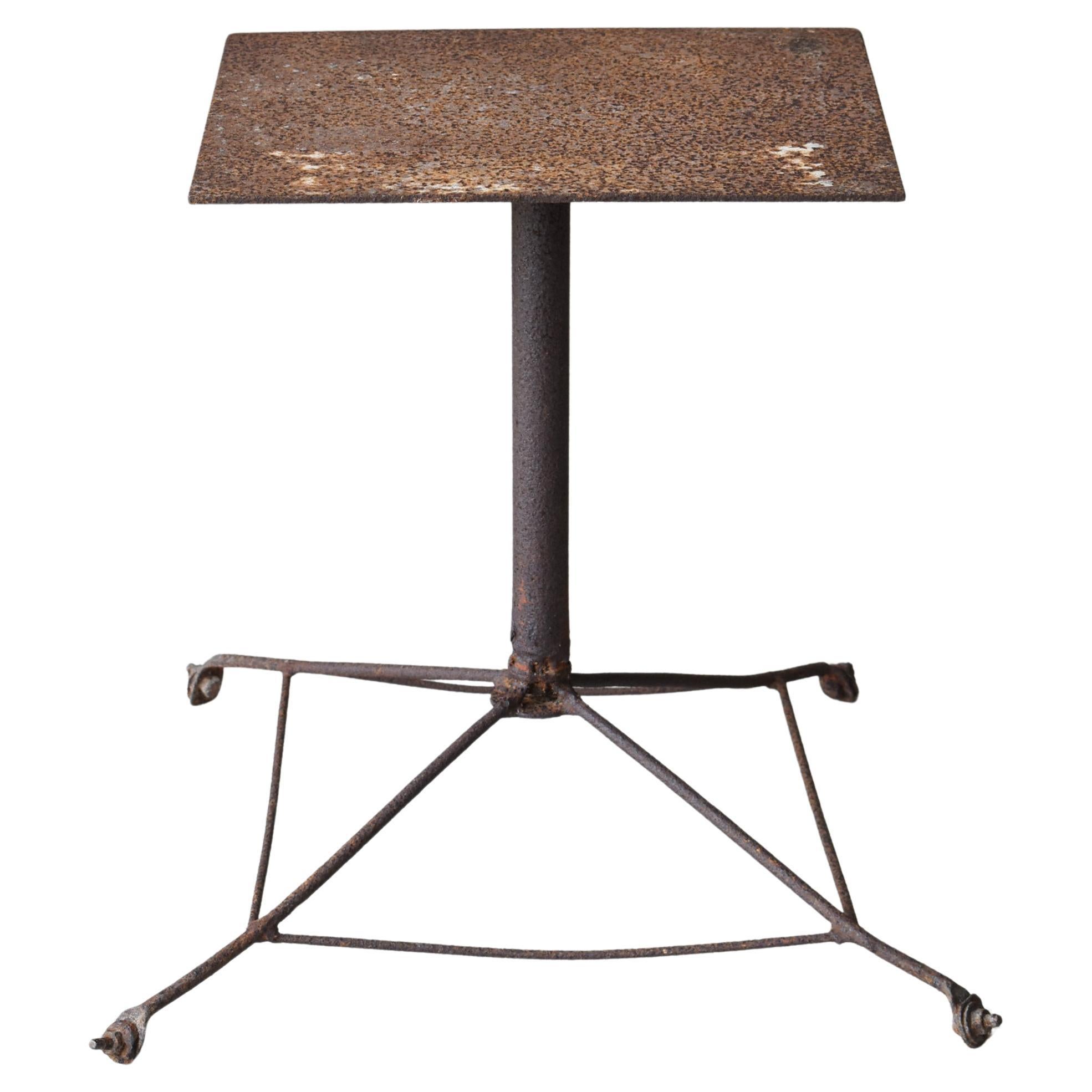 Japanese Old Iron Side Table 1950s-1970s / Exhibition Table Wabi Sabi ...