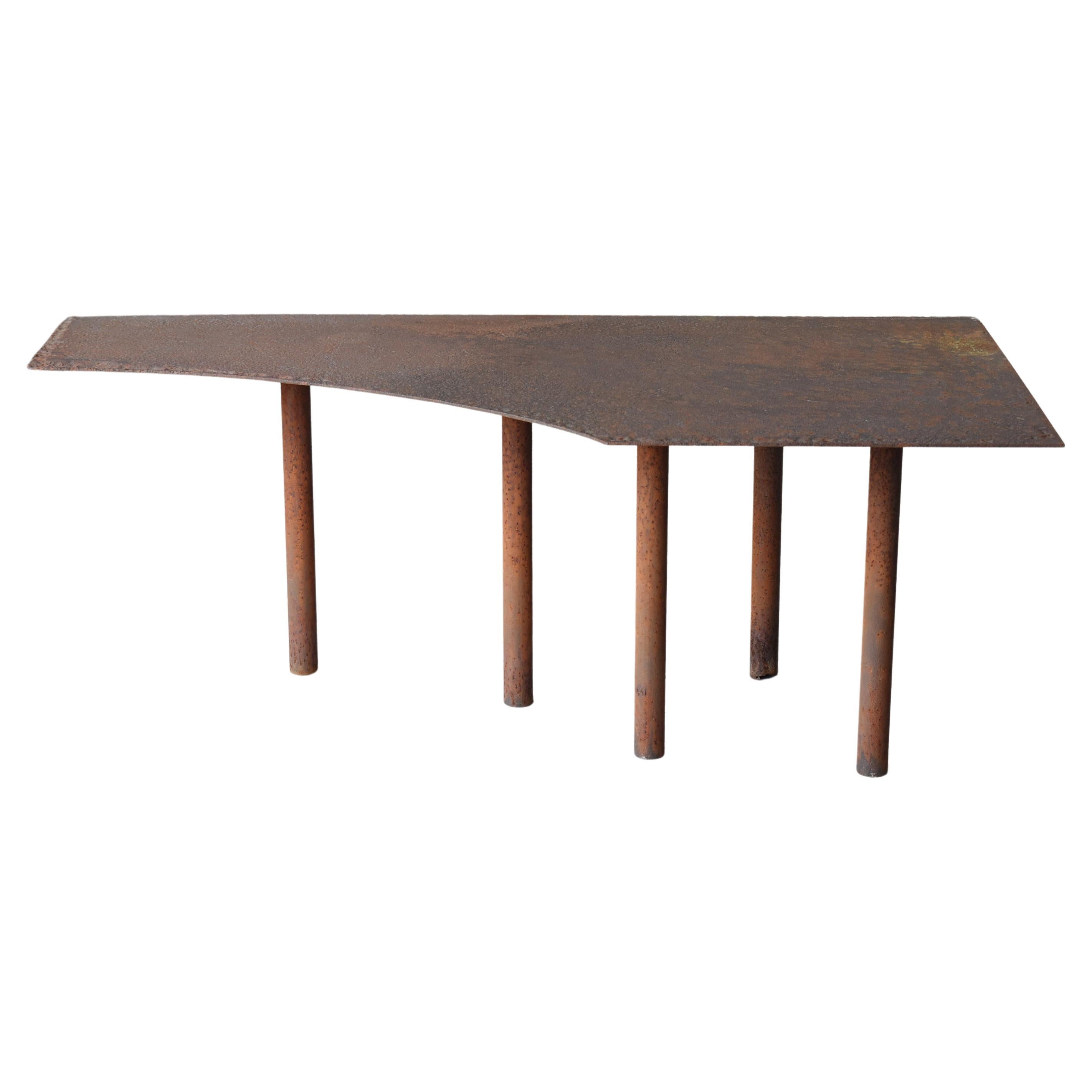Japanese Old Iron Side Table 1950s-1970s / Exhibition Table Wabisabi at ...