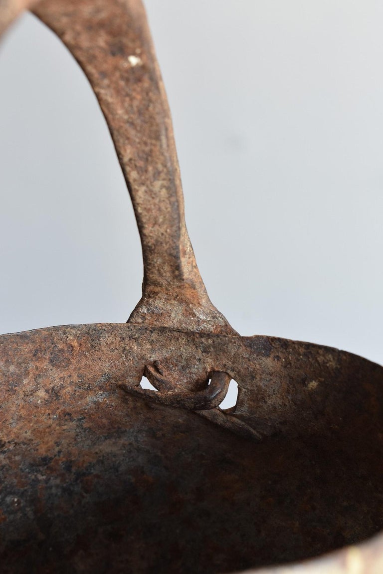 Japanese Old Iron Well Bucket and Chain / Hanging Cage / 19-20th ...