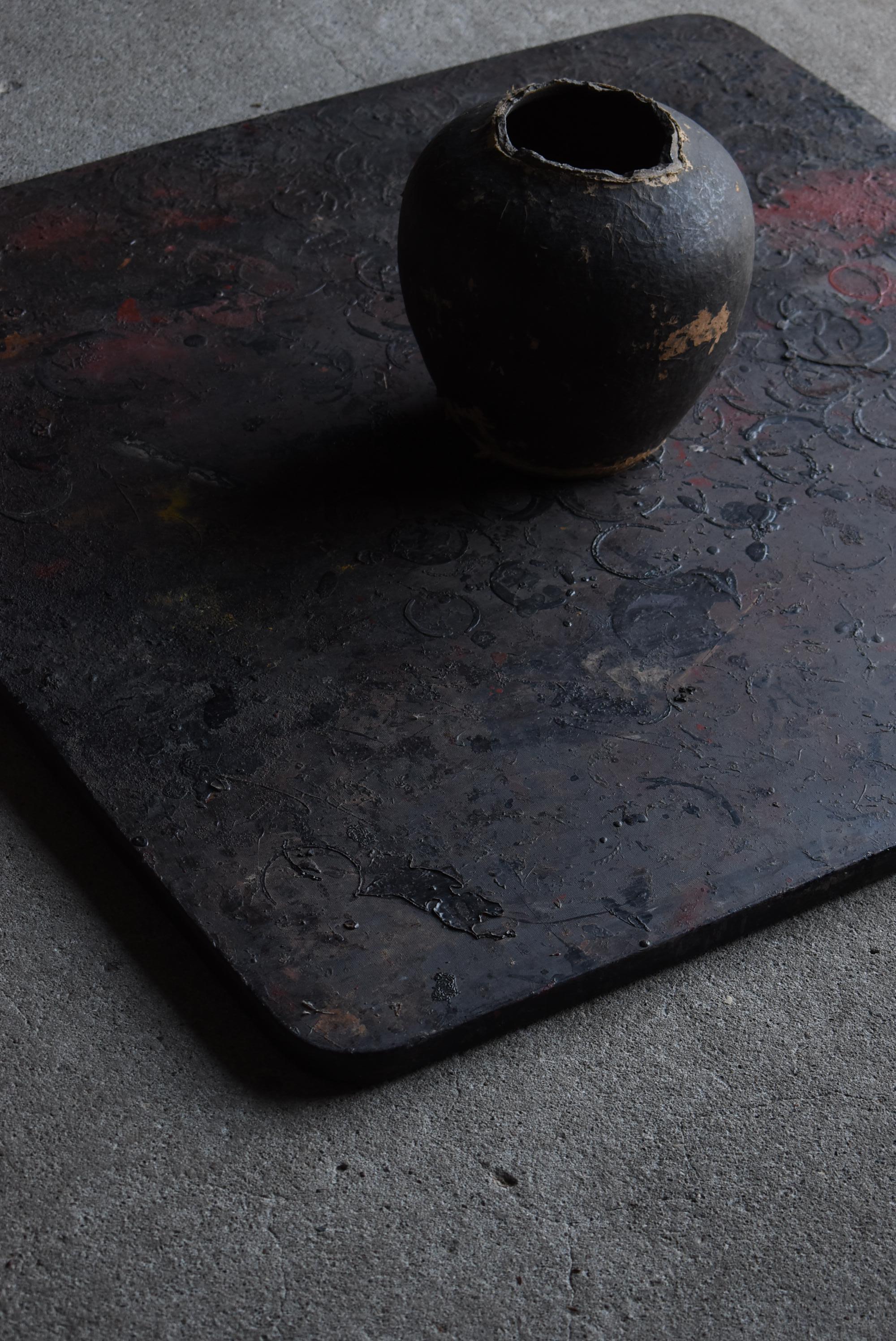 Japanese Old Lacquer Work Board 1950s-1970s / Abstract Painting Wabi ...