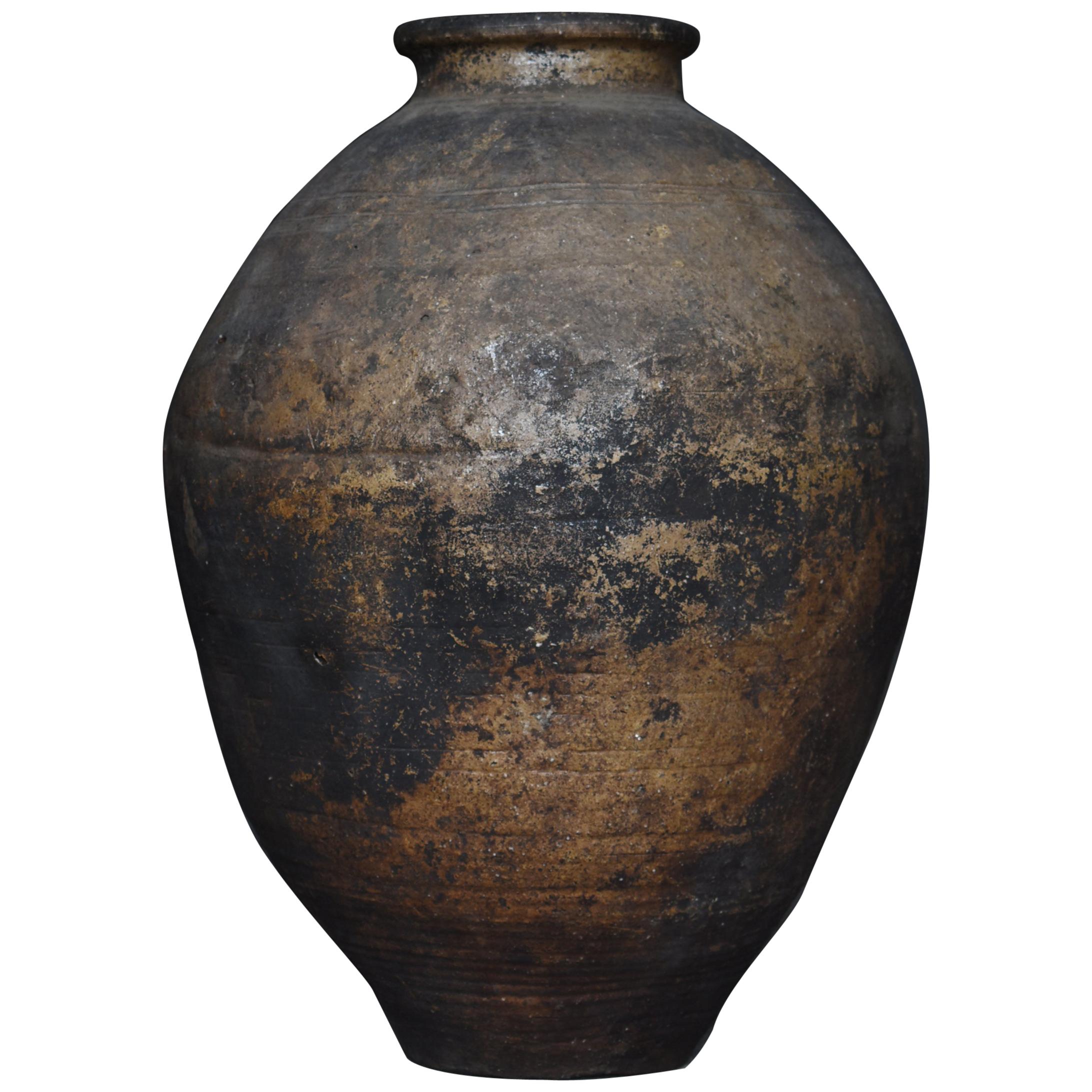 Japanese Old Pottery 1800s-1860s/Antique Flower Vase Vessel Jar ...