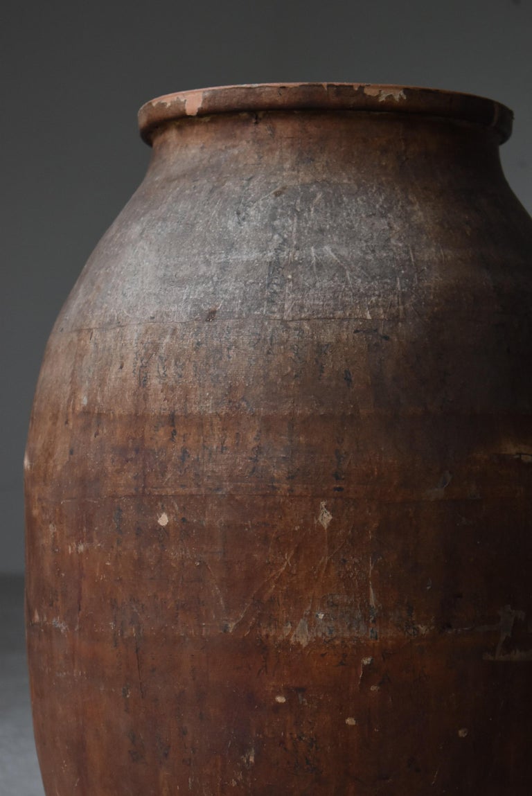 Japanese Old Pottery 1800s-1900s /Antique Tsubo Vessel Jar Flower Vase ...