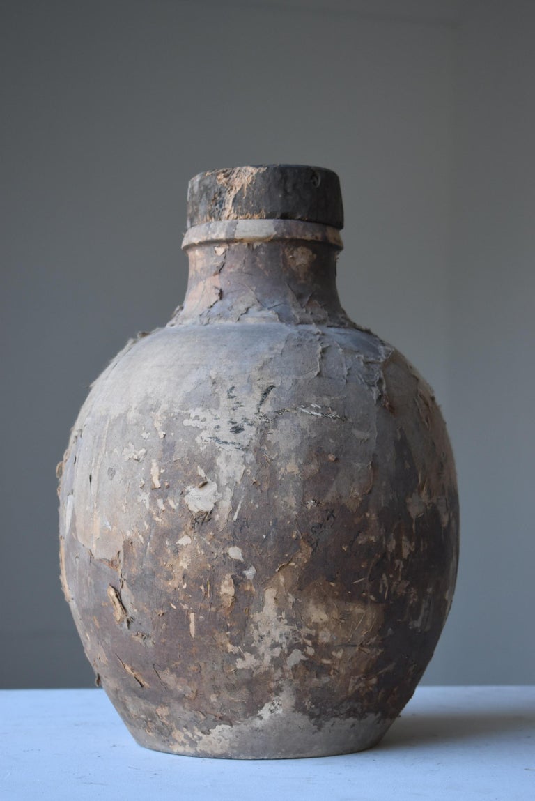 Japanese Old Pottery 1800s-1900s/Antique Vessel Flower Vase Wabisabi ...