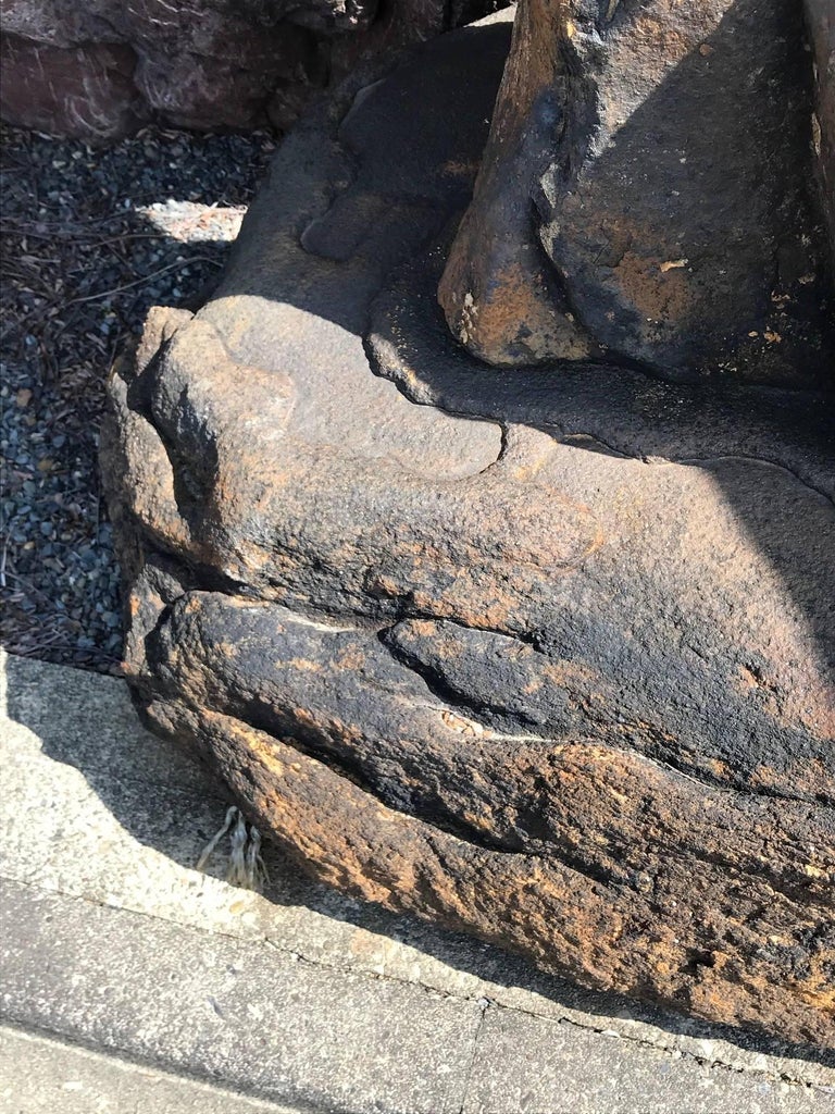 Japanese Old "Red Kurama" Stone Spirit Lantern- One-of-a-Kind at 1stDibs