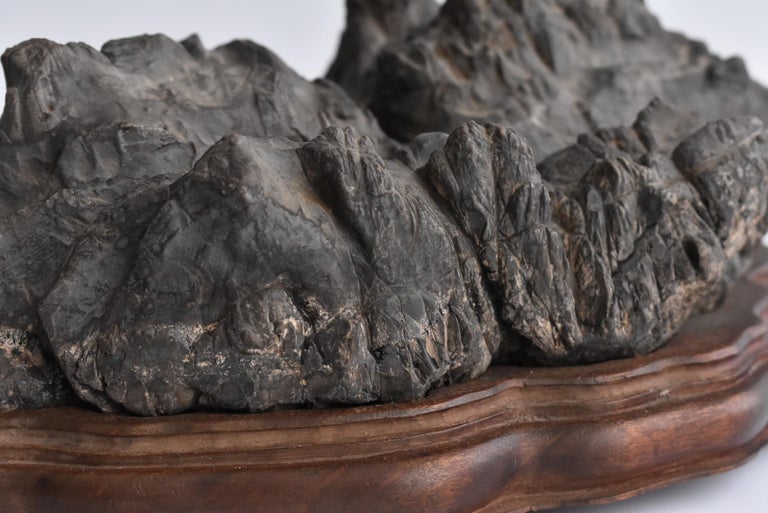 Japanese Old Stone "suiseki" Mountain View Scholar's Stone ...