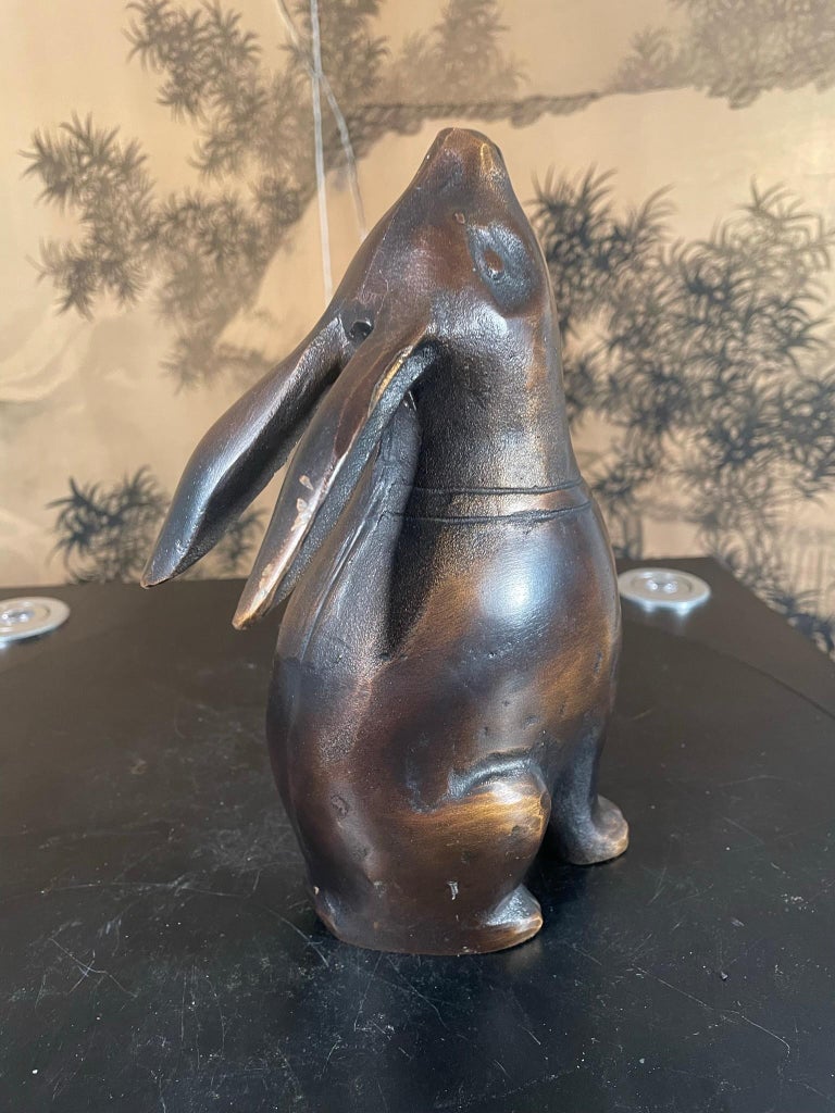 Japanese Old Tall Smooth Floppy Ear Moon Gazing Rabbit For Sale at 1stDibs