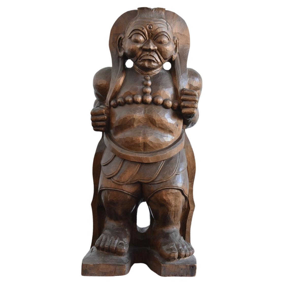 Antique Chinese Wooden Statue of God of Good Fortune For Sale at 1stDibs