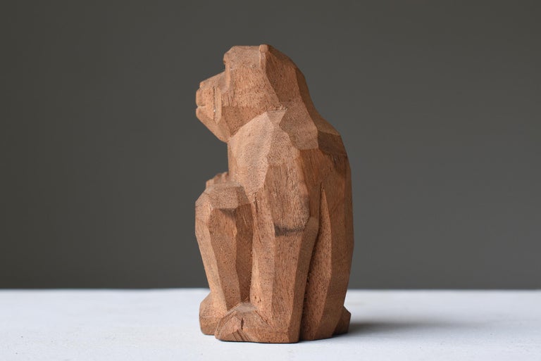 Japanese Old Wood Carving Monkey 1950s-1970s / Figurine Sculpture ...