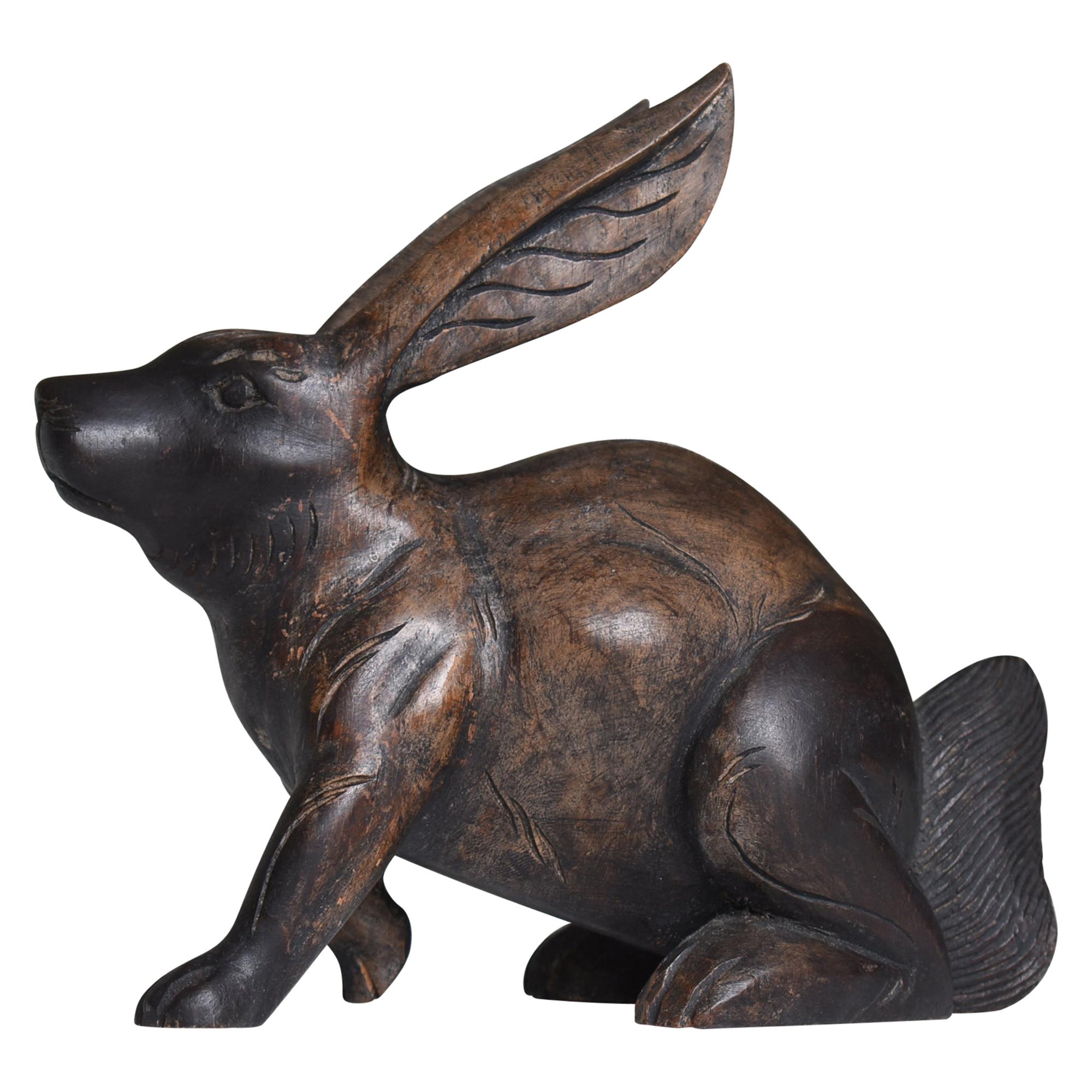 Art Deco Rabbits Pair of Hand Cast Bronze Antiques from Japan at 1stDibs