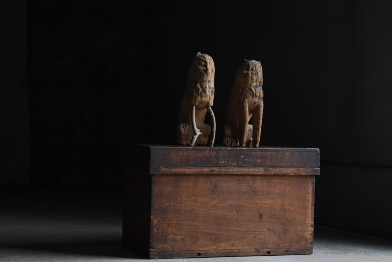 Japanese Old Wooden Box 1860-1920/Antique Storage Sofa Table Tansu ...