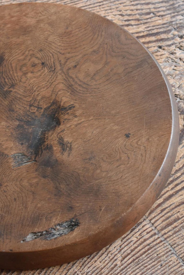 Japanese Old Wooden Round Tray/1930-1950/ Fine Wood Grain/Showa Era For ...