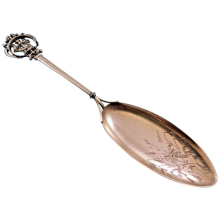 Japanese Pagoda by Wendt Sterling Silver Pudding Spoon BC Frosted ...