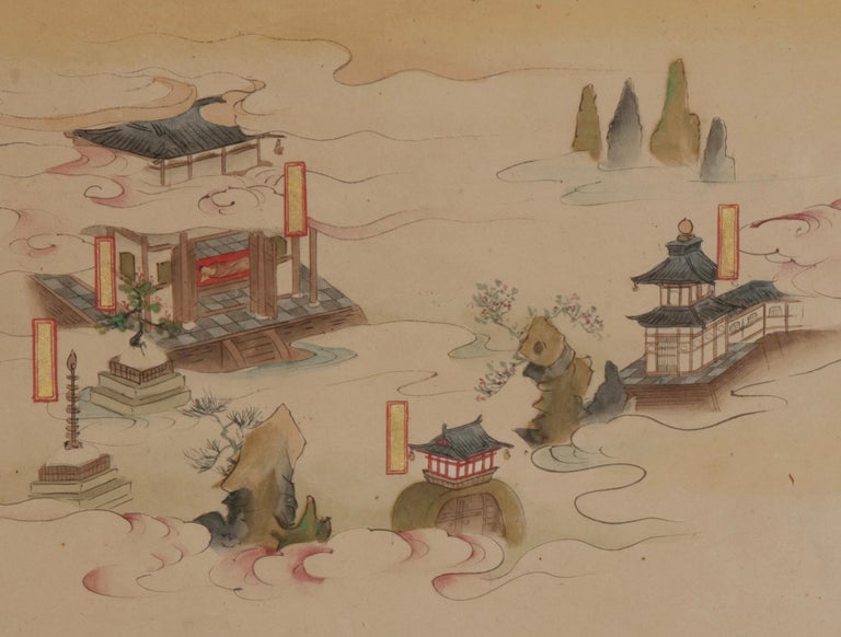 Japanese Painting Depicting Commodore Perry’s Ship with Buddhist Monks ...