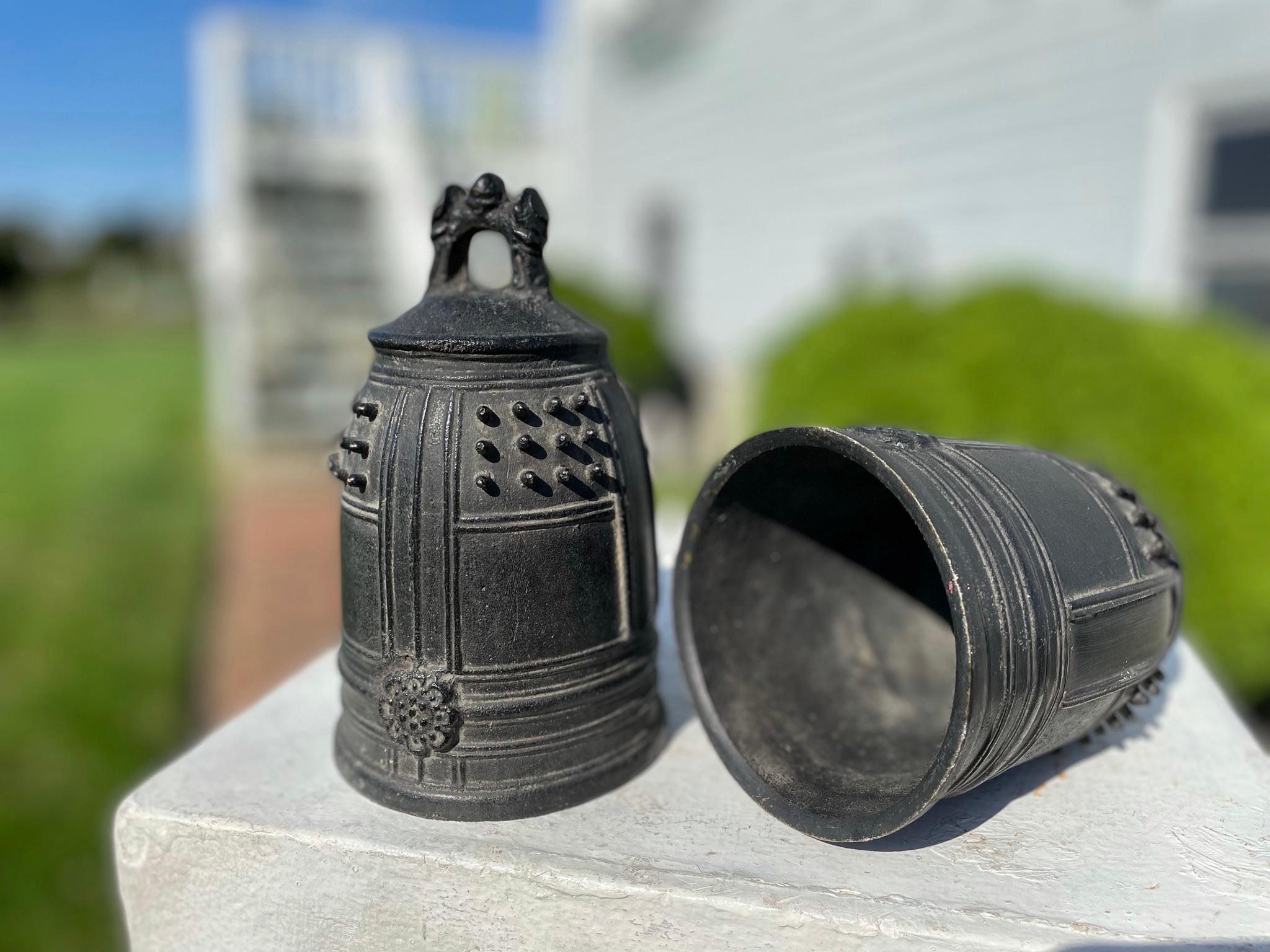 Japanese Pair Older Temple Bells Resonate Beautiful Serene Sound at ...