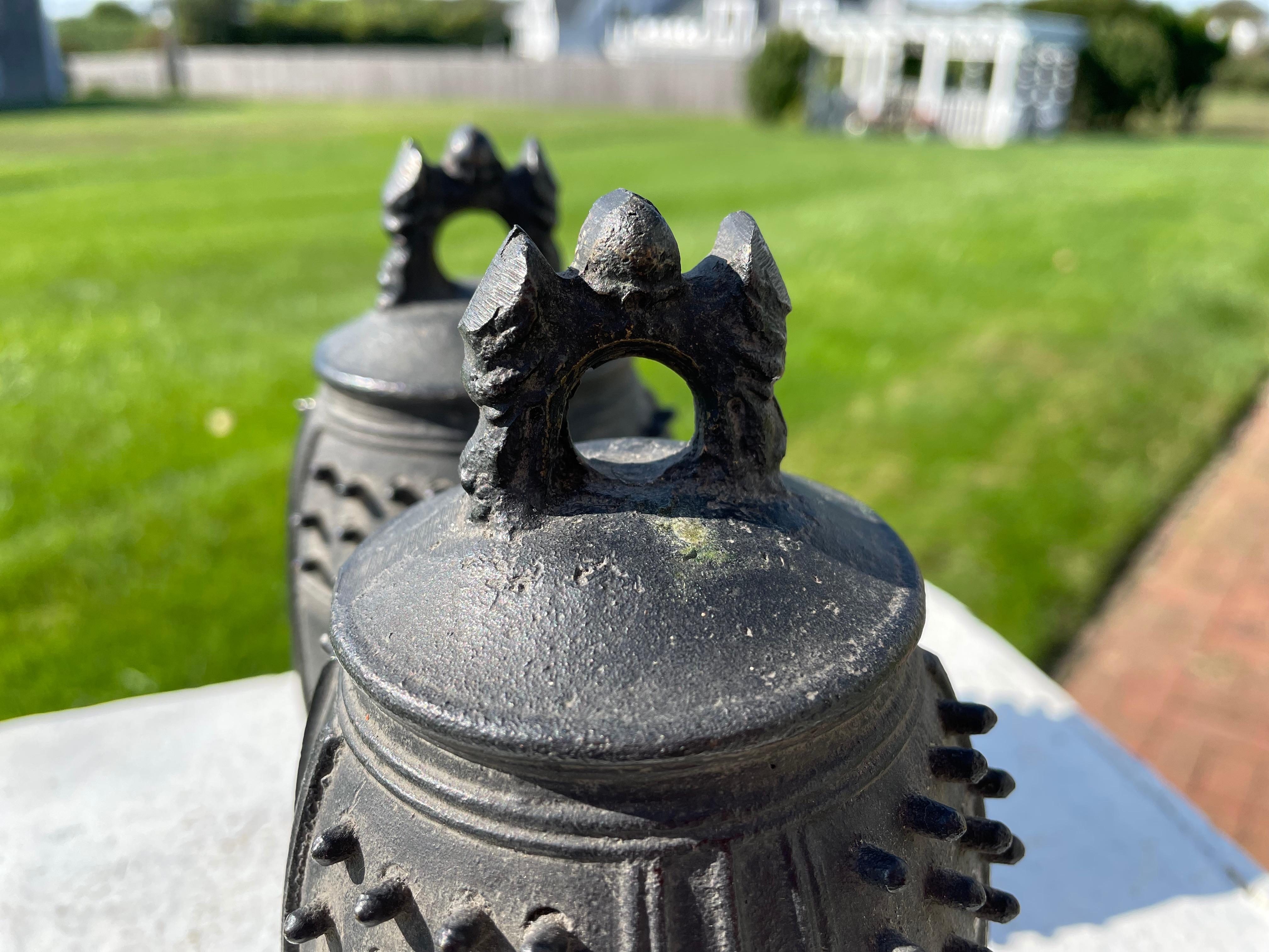 Japanese Pair Older Temple Bells Resonate Beautiful Serene Sound at ...