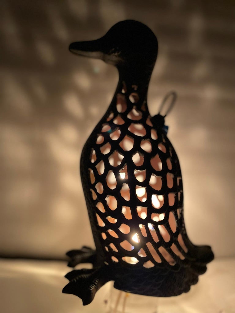 Japanese Pair Tall Old Mallard Duck Decoy Garden Lanterns For Sale at ...