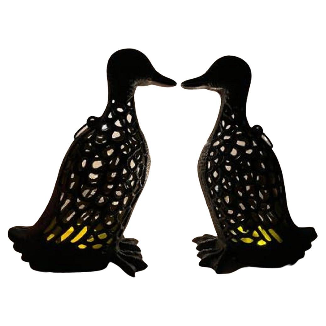 Japanese Pair Tall Old Vintage Duck Decoy Garden Lighting Lanterns at ...