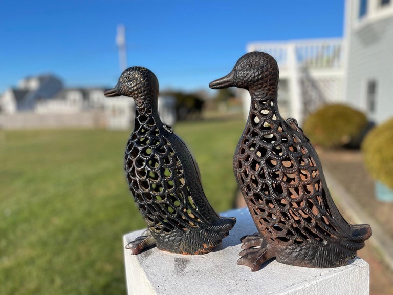 Japanese Pair Tall Old Vintage Duck Decoy Garden Lighting Lanterns at ...