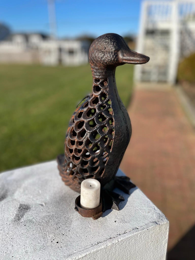 Japanese Pair Tall Old Vintage Duck Decoy Garden Lighting Lanterns at ...