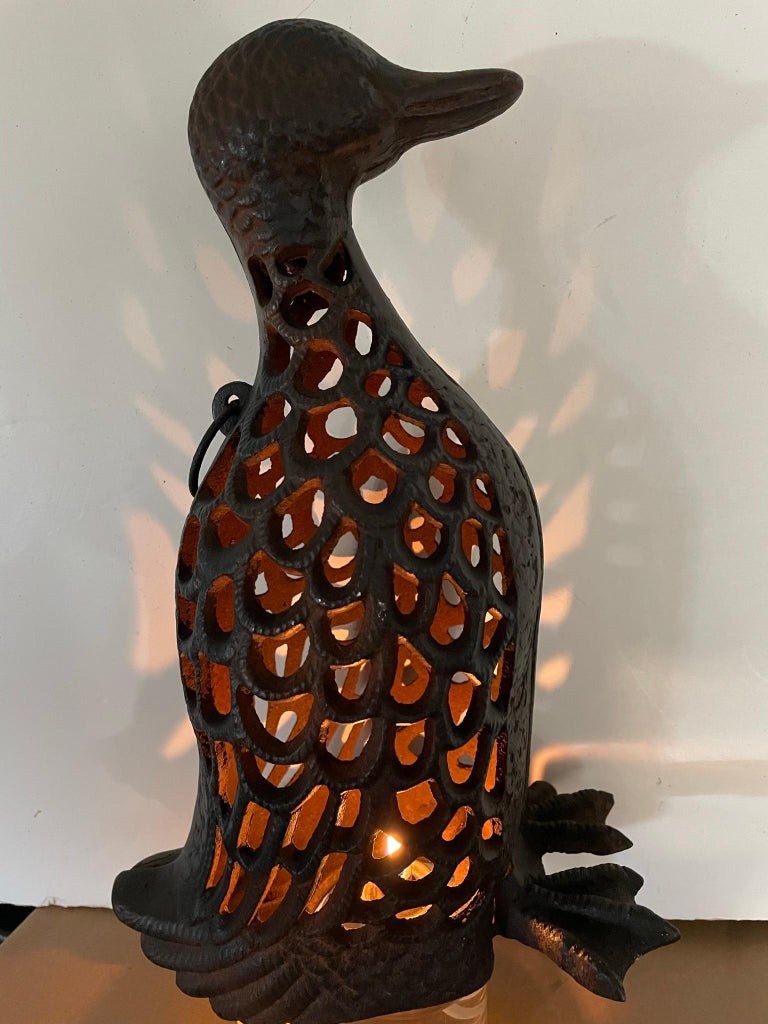 Japanese Pair Tall Old Vintage Duck Decoy Garden Lighting Lanterns at ...