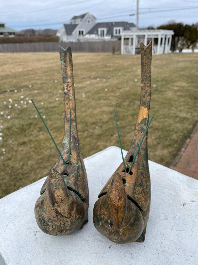 Japanese Pair Vintage Gilt Pheasant Bird Lighting Lanterns For Sale at ...