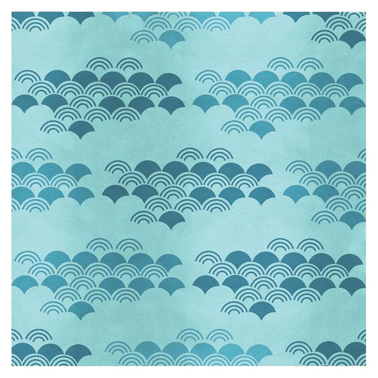 Japanese Pattern Green Panel For Sale at 1stDibs