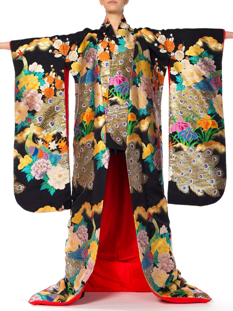 Japanese Peacock Kimono at 1stDibs