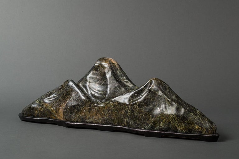 Japanese Polished Spirit Stone in the Shape of a Mountain Range at ...