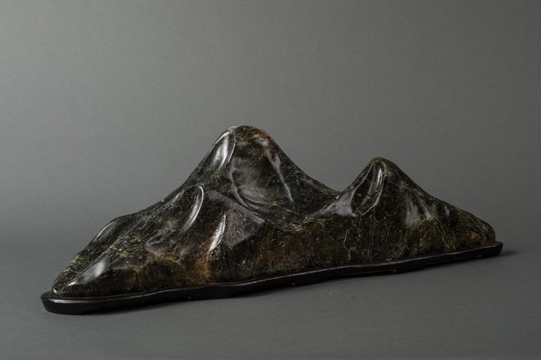 Japanese Polished Spirit Stone in the Shape of a Mountain Range at ...