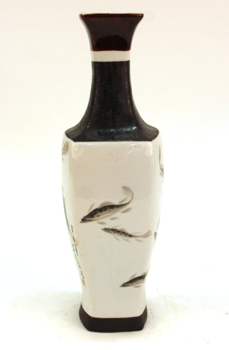 Japanese Porcelain Fish Motif Vase at 1stDibs
