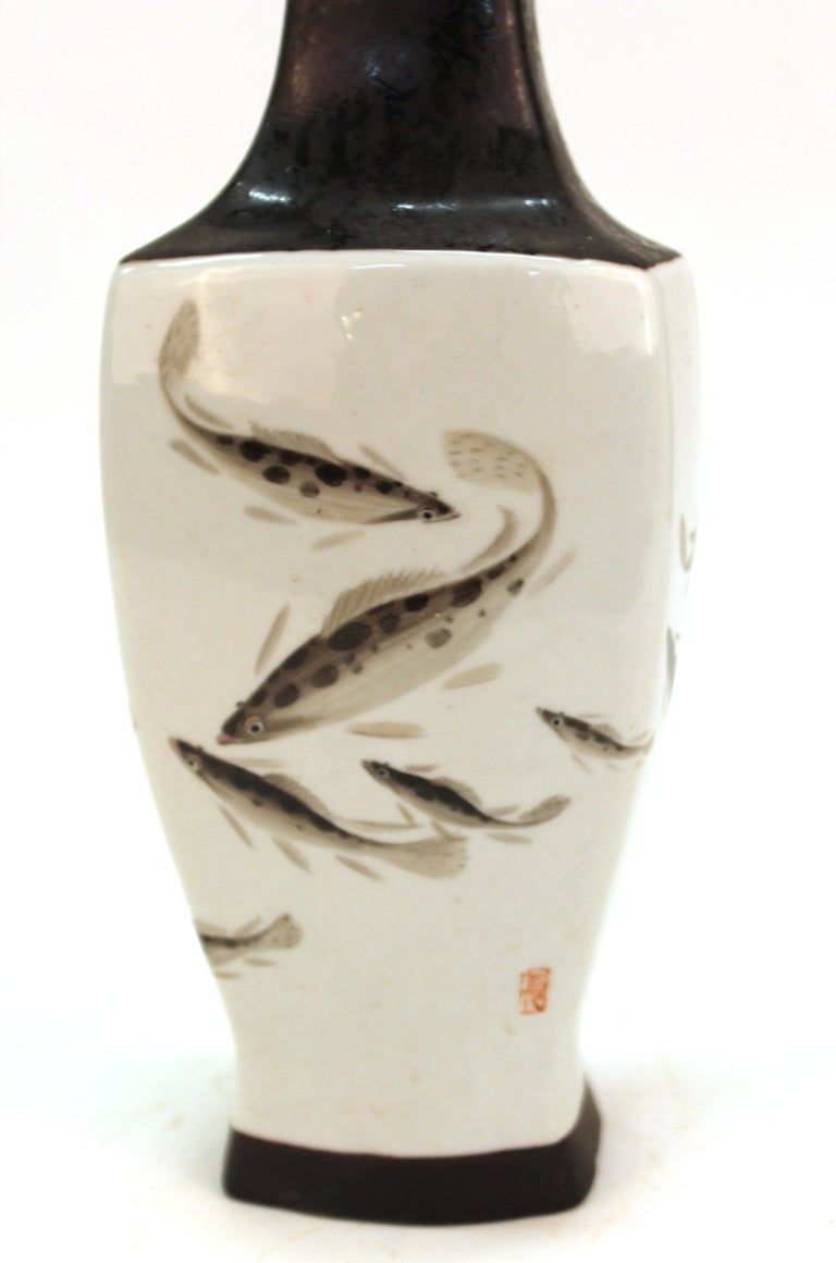 Japanese Porcelain Fish Motif Vase at 1stDibs