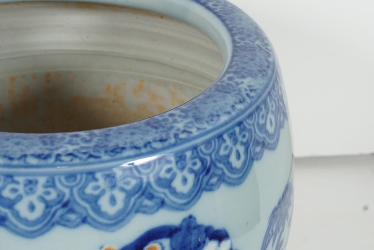 Japanese Porcelain Hibachi of the Showa Period or Slightly Earlier. For ...