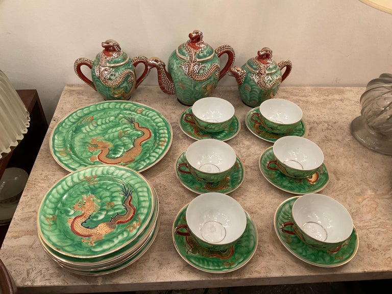 Japanese Porcelain, Satsuma Tea Set, 23 Pieces For Sale at 1stDibs