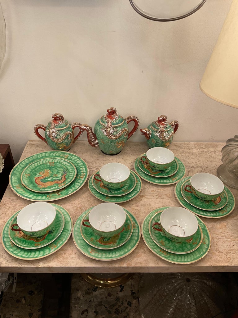 Japanese Porcelain, Satsuma Tea Set, 23 Pieces For Sale at 1stDibs
