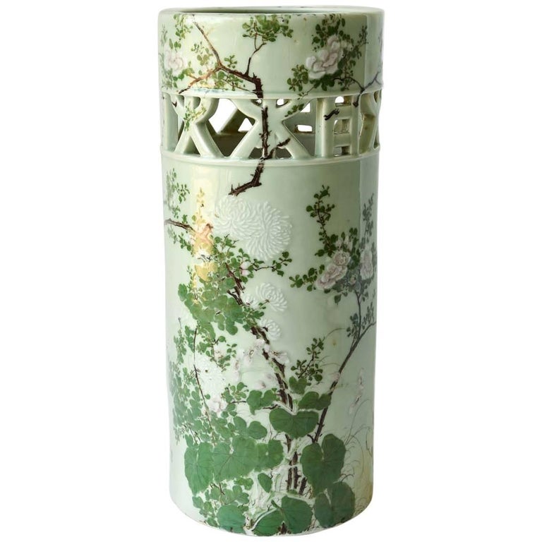 Japanese Porcelain Umbrella Stand at 1stDibs